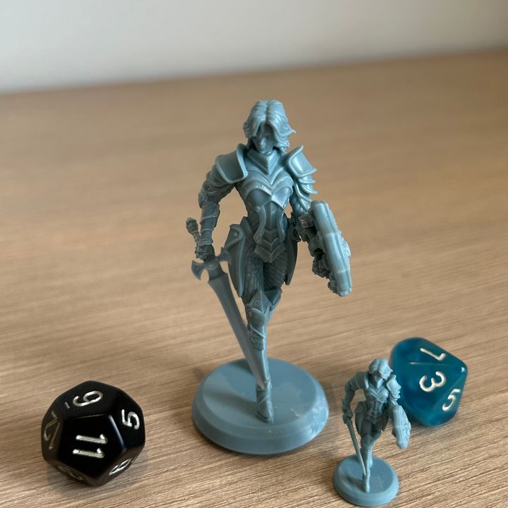 3D Printable Female Paladin (commercial use) by Altres Forge