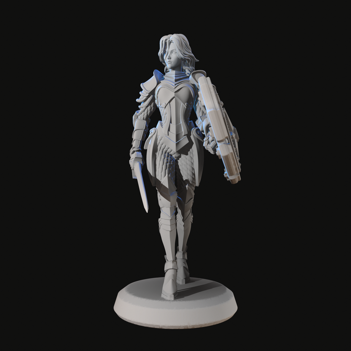 3D Printable Female Paladin (commercial use) by Altres Forge