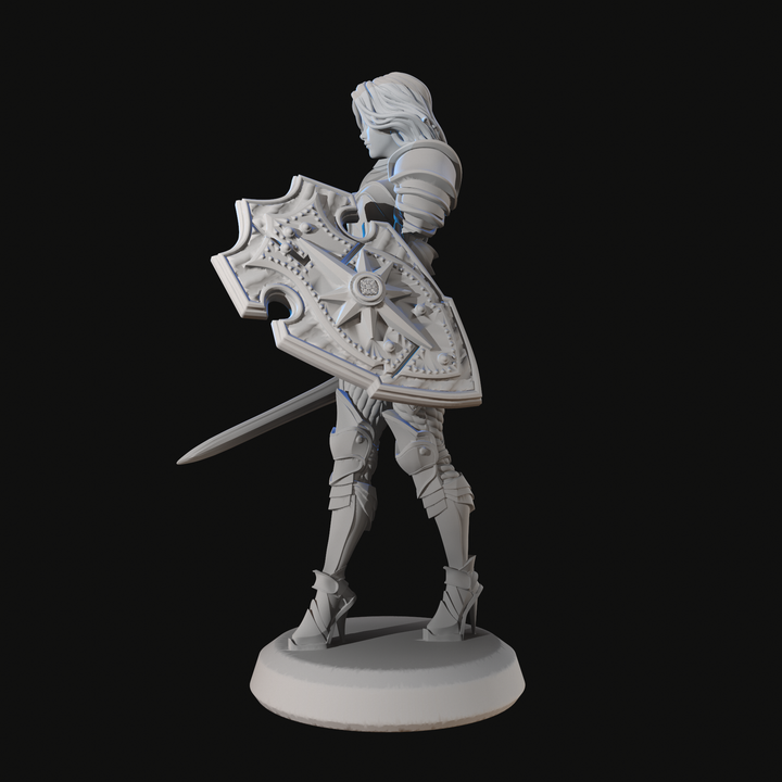 3D Printable Female Paladin (commercial use) by Altres Forge