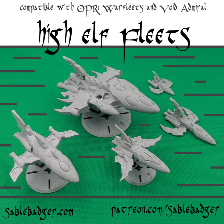 3D Printable Spaceships - Warfleets/Void Admiral - High Elf Fleets by ...