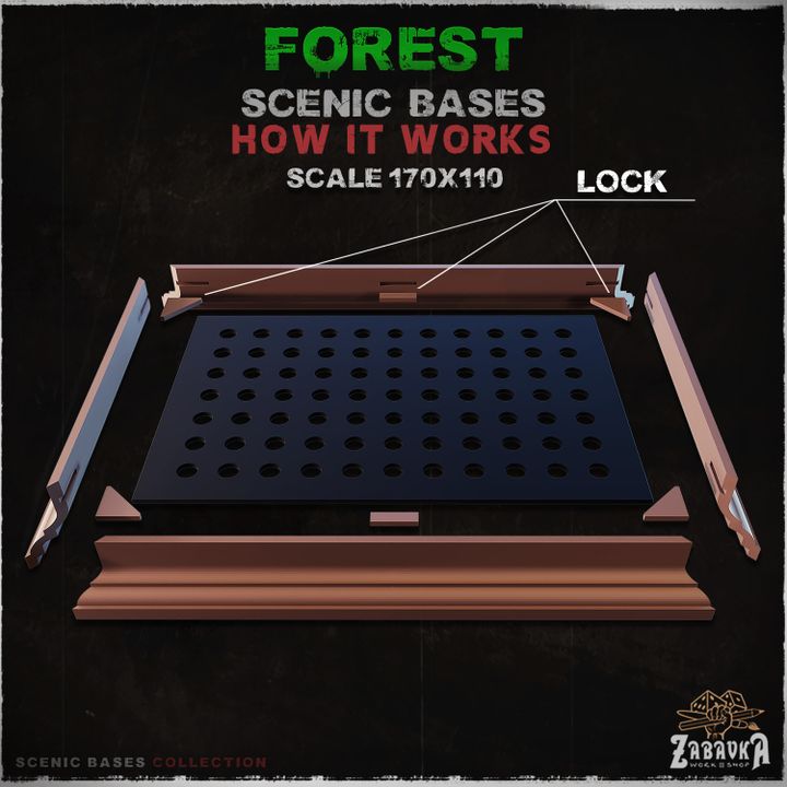 3D Printable Forest - Scenic Bases (50mm Bases) by Zabavka Workshop