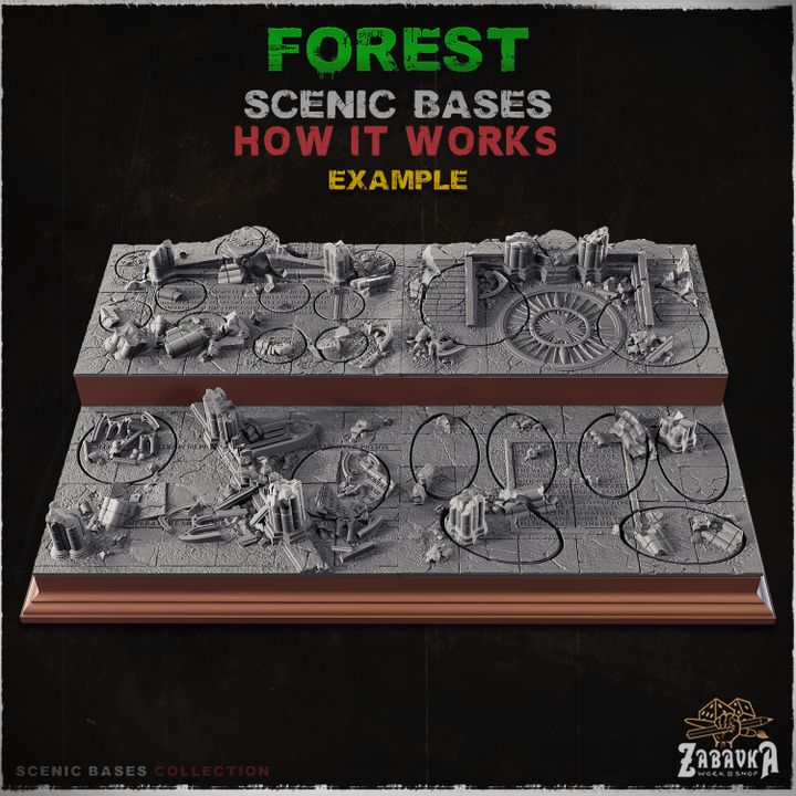 3D Printable Forest - Scenic Bases (Full set) by Zabavka Workshop