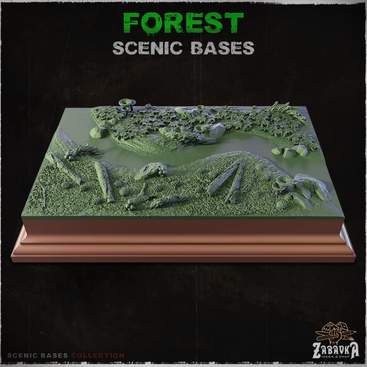 3D Printable Forest - Scenic Bases (Small Set) by Zabavka Workshop