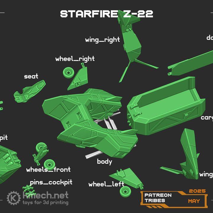 3D Printable STARFIRE spaceship by Kmech