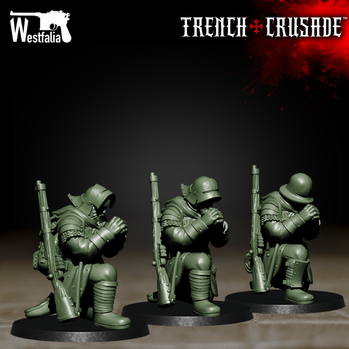 3D Printable Trench Crusade - Red Brigade Praying Troops by Trench Stench