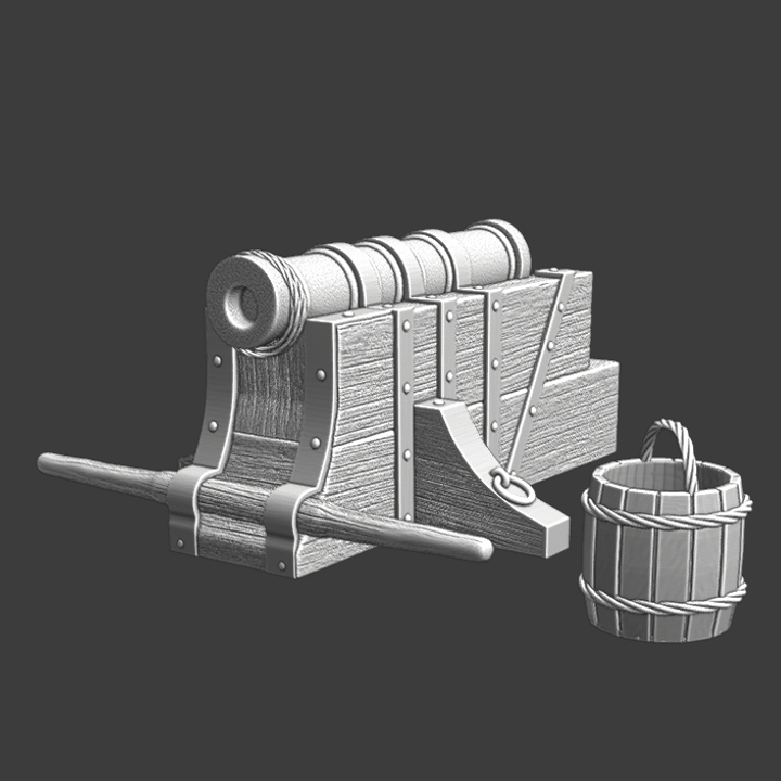 3D Printable Medieval man carried cannon - Wargaming props by Northern ...