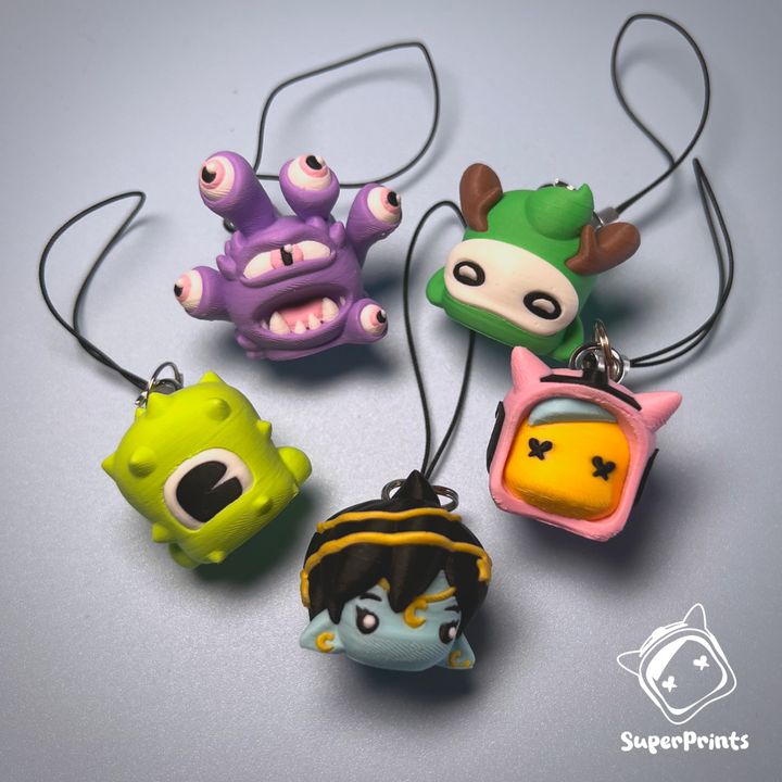 3D Printable SuperDots Bundle 1 - Cute NFC KeyChain Trinkets by SuperPrints