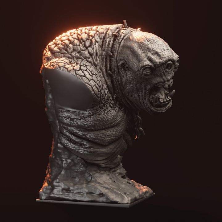 3D Printable Cave Troll Bust by SabertoothCollectibles