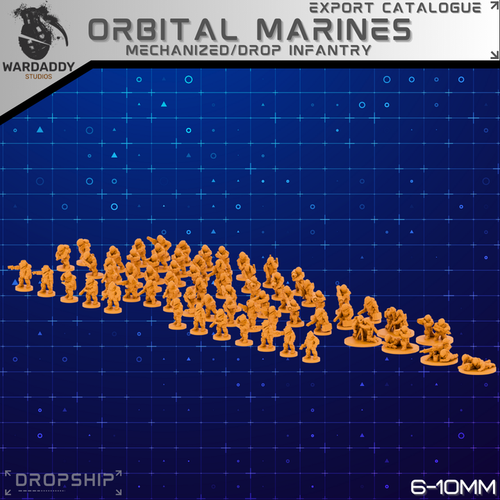 3D Printable Orbital Marines - Epic Scale Infantry 10mm by WarDaddy Studios