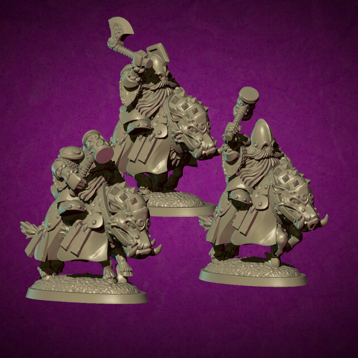 3D Printable Dwarf Cavalry by MOMminiatures