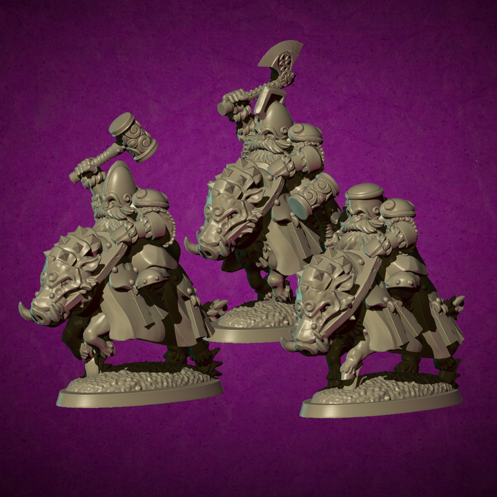 3D Printable Dwarf Cavalry by MOMminiatures