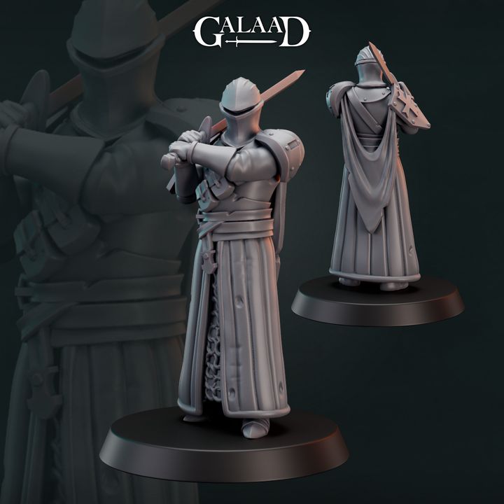 3D Printable Knights back from war by Galaad Miniatures