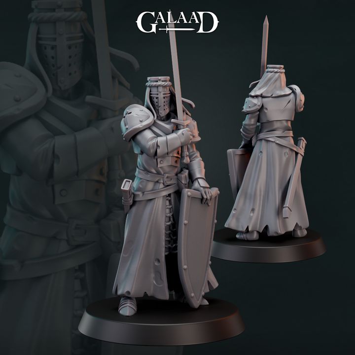 3D Printable Knights back from war by Galaad Miniatures