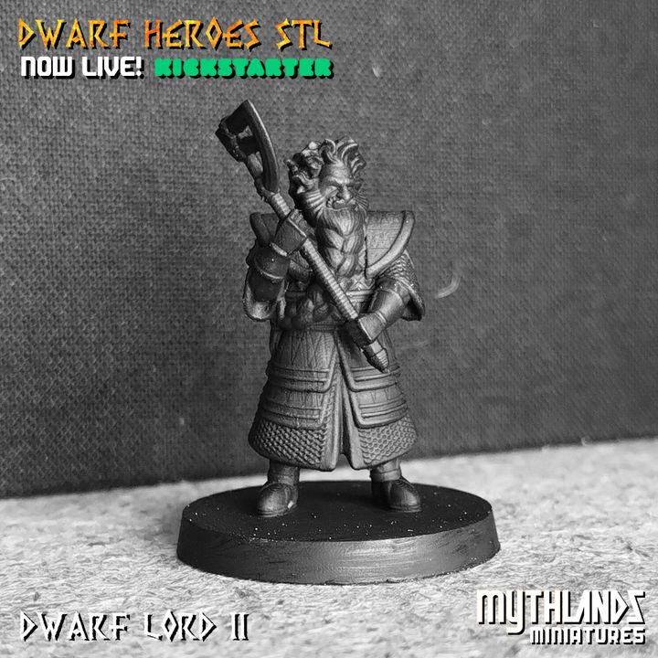 3D Printable Dwarf Lord II by Mythlands Miniatures