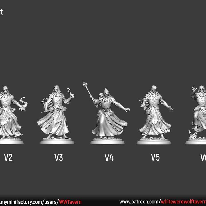 3D Printable Masked cleric V2 32mm pre-supported by White Werewolf Tavern
