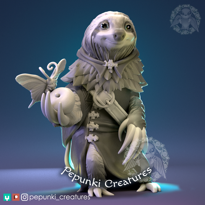 3D Printable Sloth Family Miniatures: The Dad by Pepunki Creatures