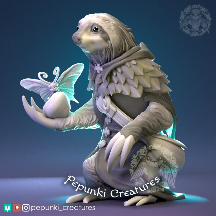 3D Printable Sloth Family Miniatures: The Dad by Pepunki Creatures