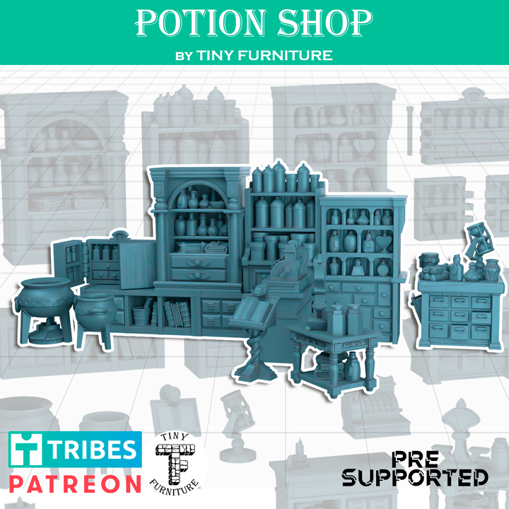 3D Printable Potion Shop by Tiny Furniture