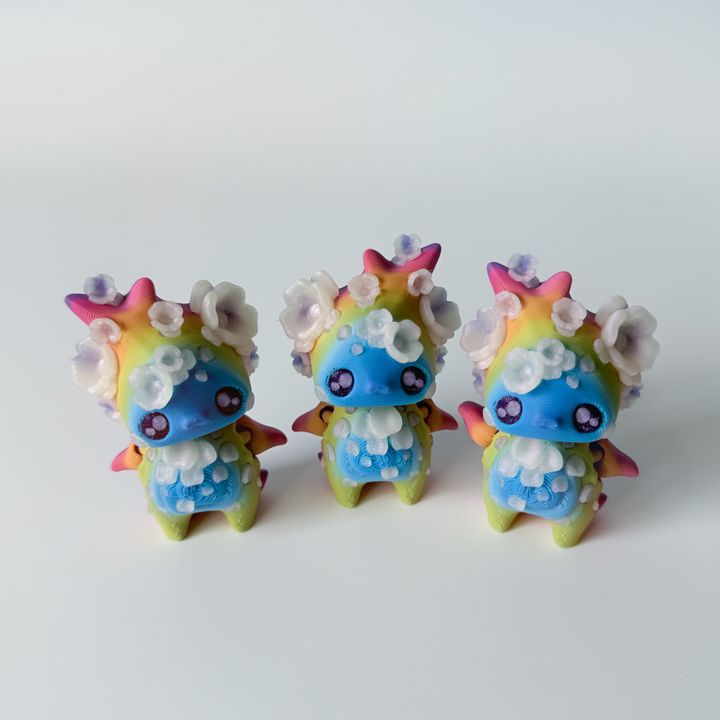 3D Printable Cherry Blossom pixie and Dice Stand by Layersingreen