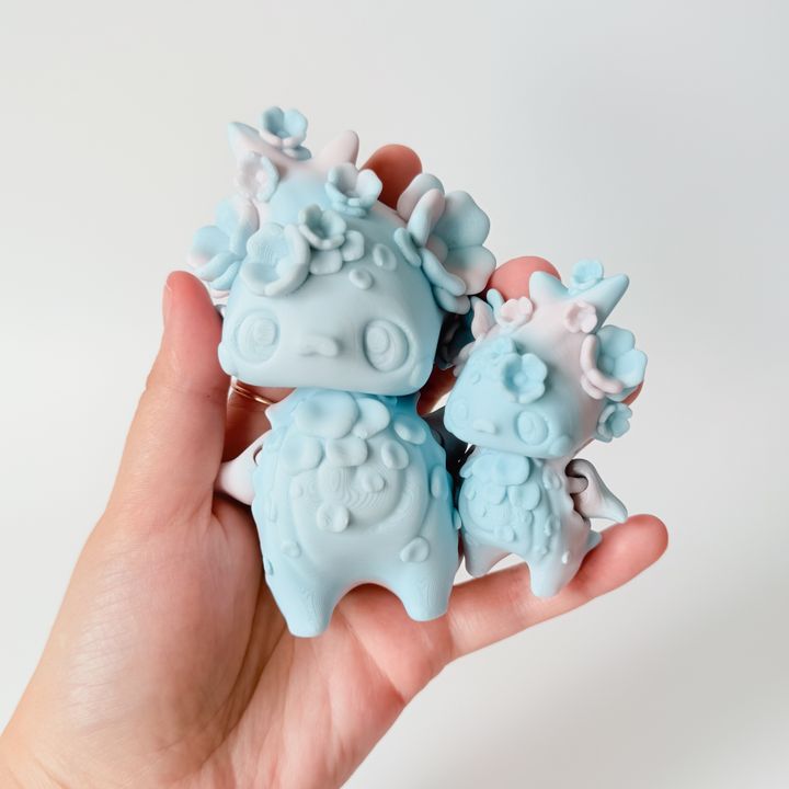 3D Printable Cherry Blossom pixie and Dice Stand by Layersingreen