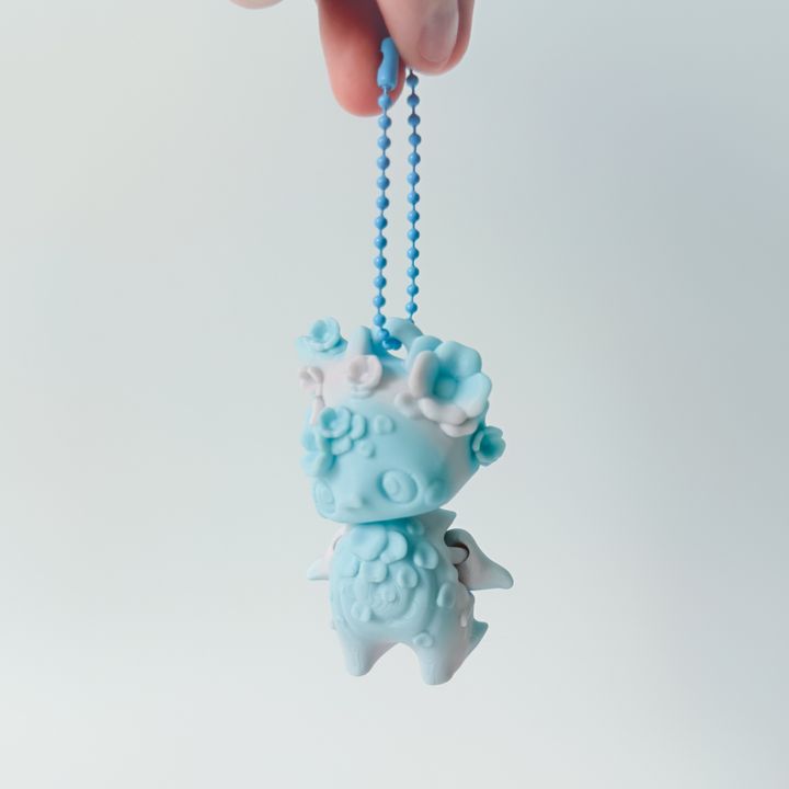 3D Printable Cherry Blossom pixie and Dice Stand by Layersingreen
