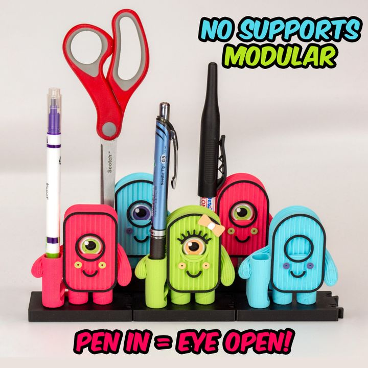 3D Printable Cardboard Crew: Modular Desk Organizer by KrakDrag