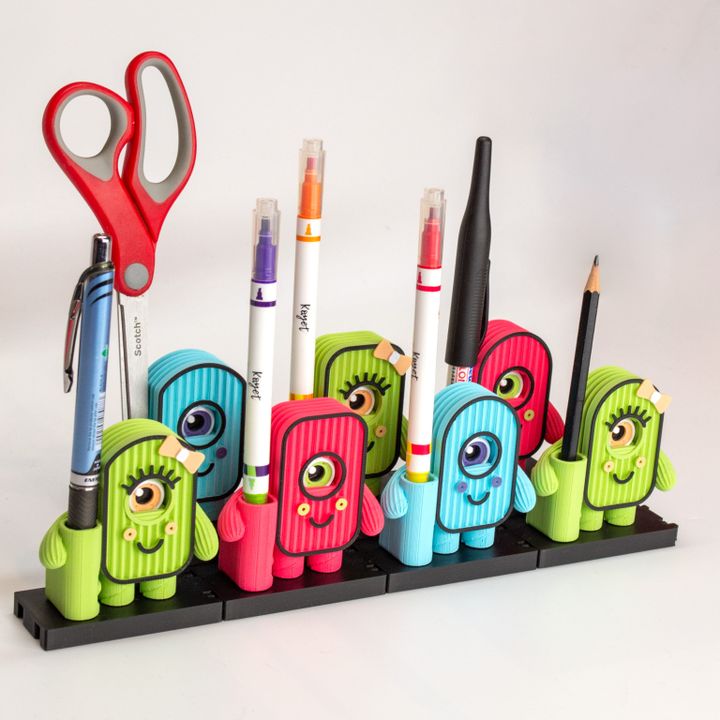 3D Printable Cardboard Crew: Modular Desk Organizer by KrakDrag