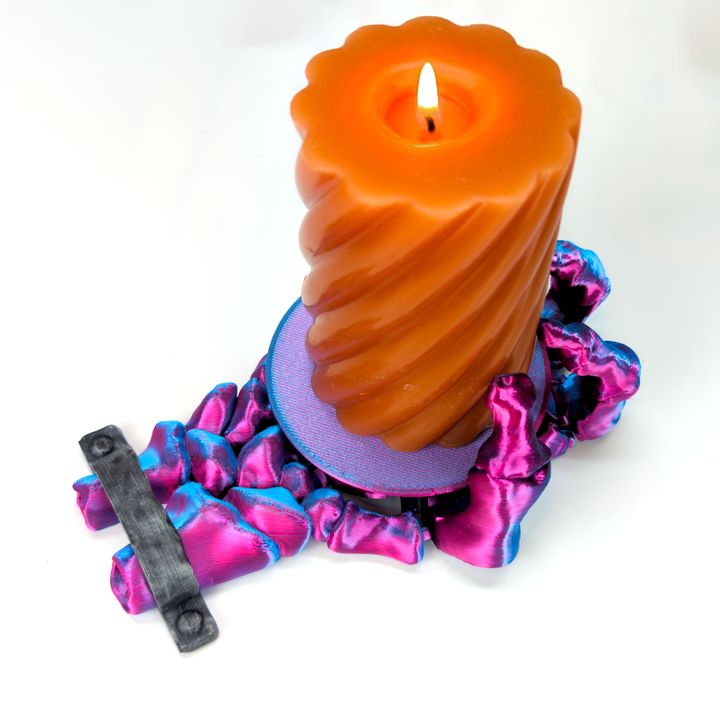 3D Printable Skeleton Hand: Halloween Self-Adjusting Coaster by KrakDrag