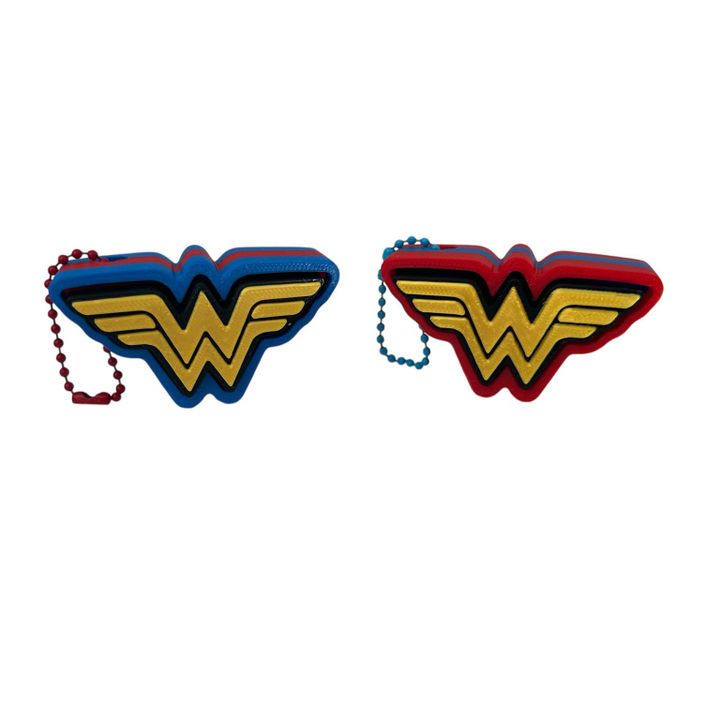 3D Printable Wonder Woman Clicker Fidget and Keychain by Jambaby Designs