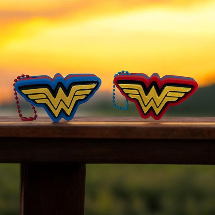 3D Printable Wonder Woman Clicker Fidget and Keychain by Jambaby Designs