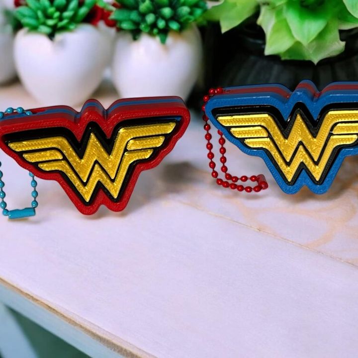 3D Printable Wonder Woman Clicker Fidget and Keychain by Jambaby Designs