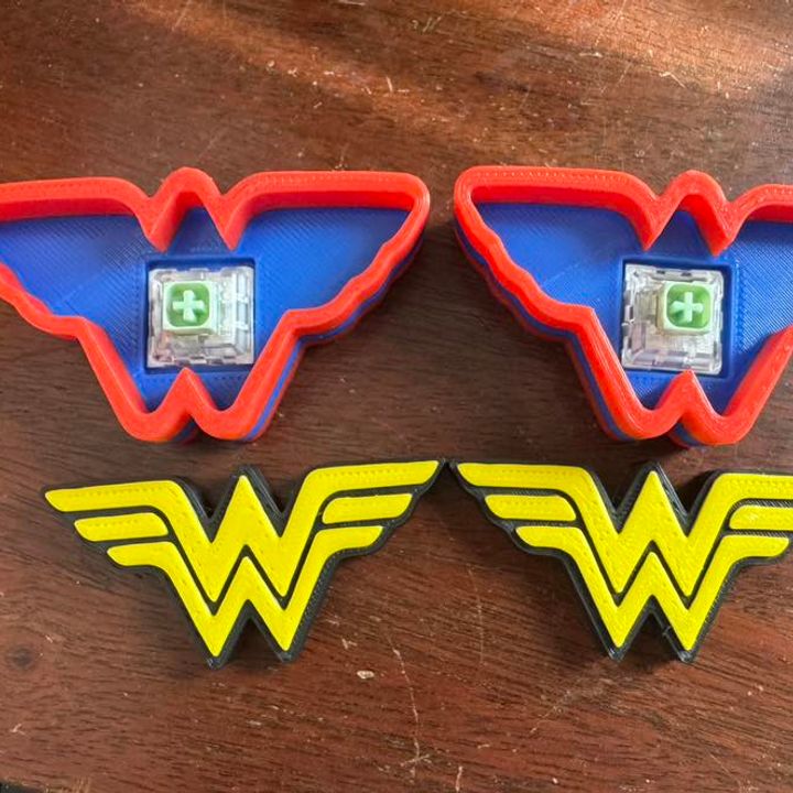 3D Printable Wonder Woman Clicker Fidget and Keychain by Jambaby Designs