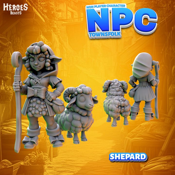 3D Printable NPC pack V2 by Heroes and Beasts