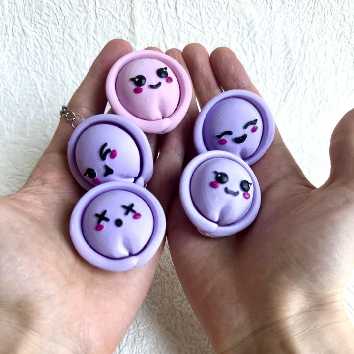 3D Printable Cute Pelmeni - Clicker | Kawaii Dumpling by ArtiVIVO