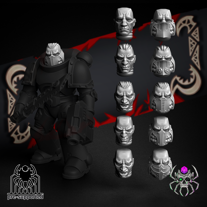 3D Printable Masks Bits Set - Fangs of Megalodon by EightLegsMiniatures