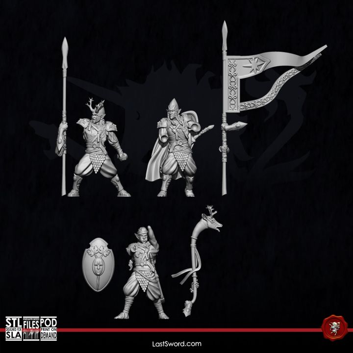 3D Printable Glade Guard of Nomen Betu by LastSword Miniatures