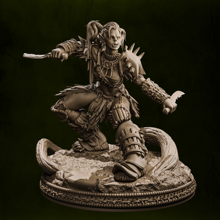 3D Printable Female Orc Huntress – 72mm 3D Printable Miniature | STL ...