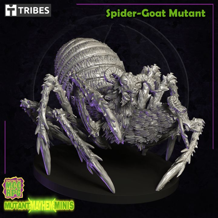 3D Printable SPIDER-GOAT MUTANT: RPG Post-Apocalypse 2-Headed Freak by ...