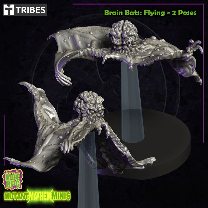 3D Printable BRAIN-BATS Flying: RPG Sci-Fi Horror Mutant Monsters by ...