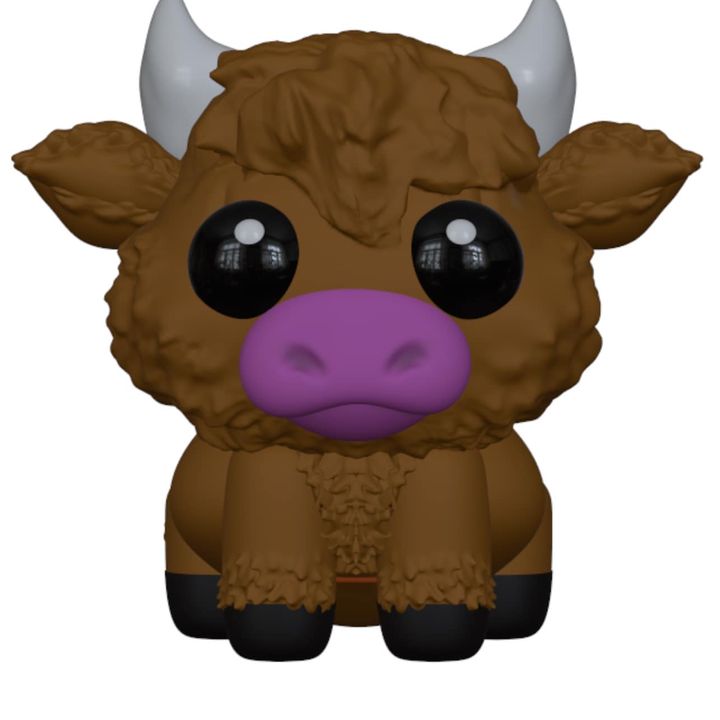 3D Printable Highland Cow Clicker Fidget AND Bobblehead Models by ...