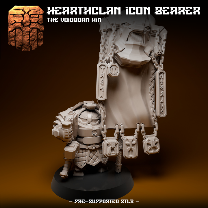 3D Printable Hearthclan Icon Bearer by Forged in Fury Miniatures