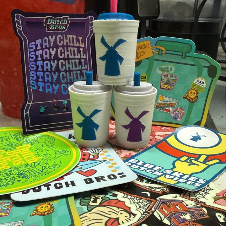 3D Printable Dutch Bros Iced Coffee Clicker Fidget and Keychain by ...