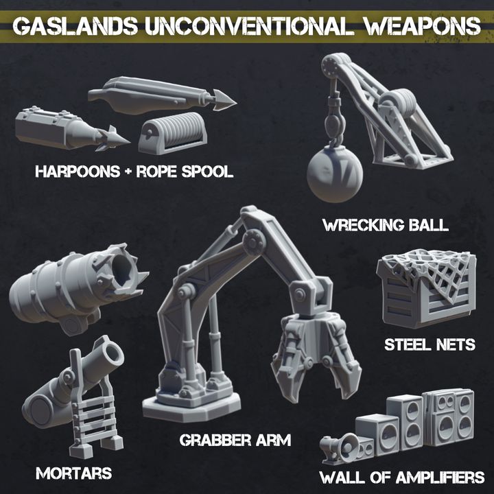 3D Printable Gaslands Unconventional Weapons by Cody H
