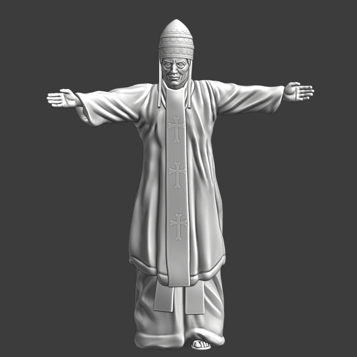 3D Printable Pope Leo IX - Medieval Pope by Northern Crusades Miniatures