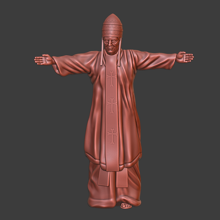 3D Printable Pope Leo IX - Medieval Pope by Northern Crusades Miniatures