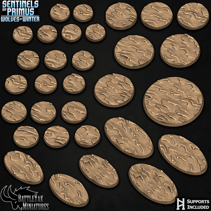 3D Printable Warfrost Tundra Base Set by Battle Yak Miniatures