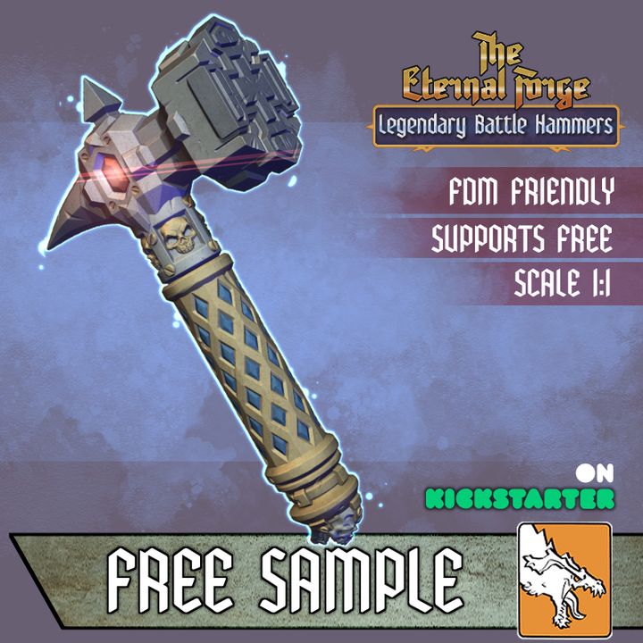 3D Printable FREE- "Vow-Forger" Blacksmith's Hammer, Full Scale Cosplay ...