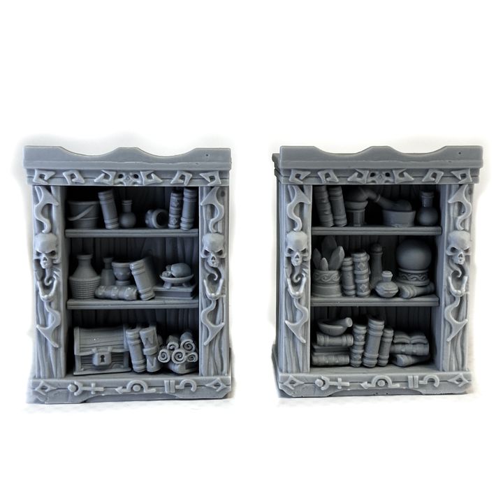 3D Printable Dark Magister's Bookshelves by Tiny Furniture