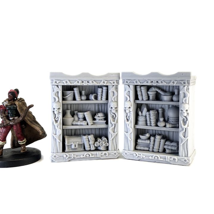 3D Printable Dark Magister's Bookshelves by Tiny Furniture