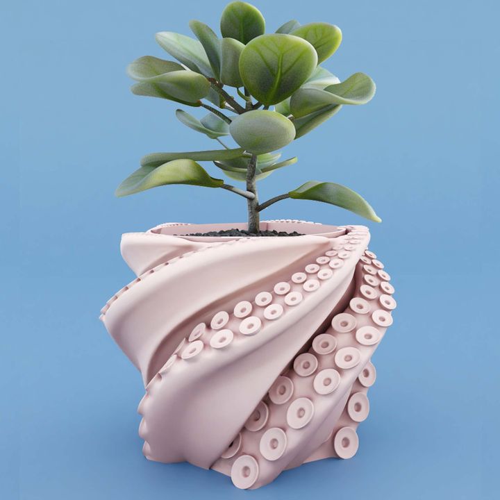 3D Printable Octopus Plant Pot STL 3D Printer file, no supports ...